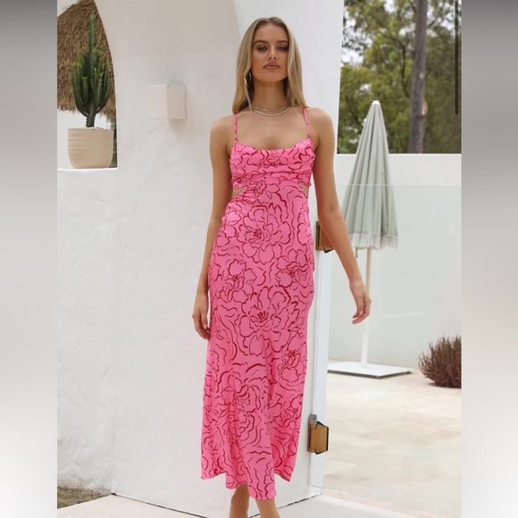 Hello Molly | Dresses | Hotline Babe Midi Dress Pink | Poshmark